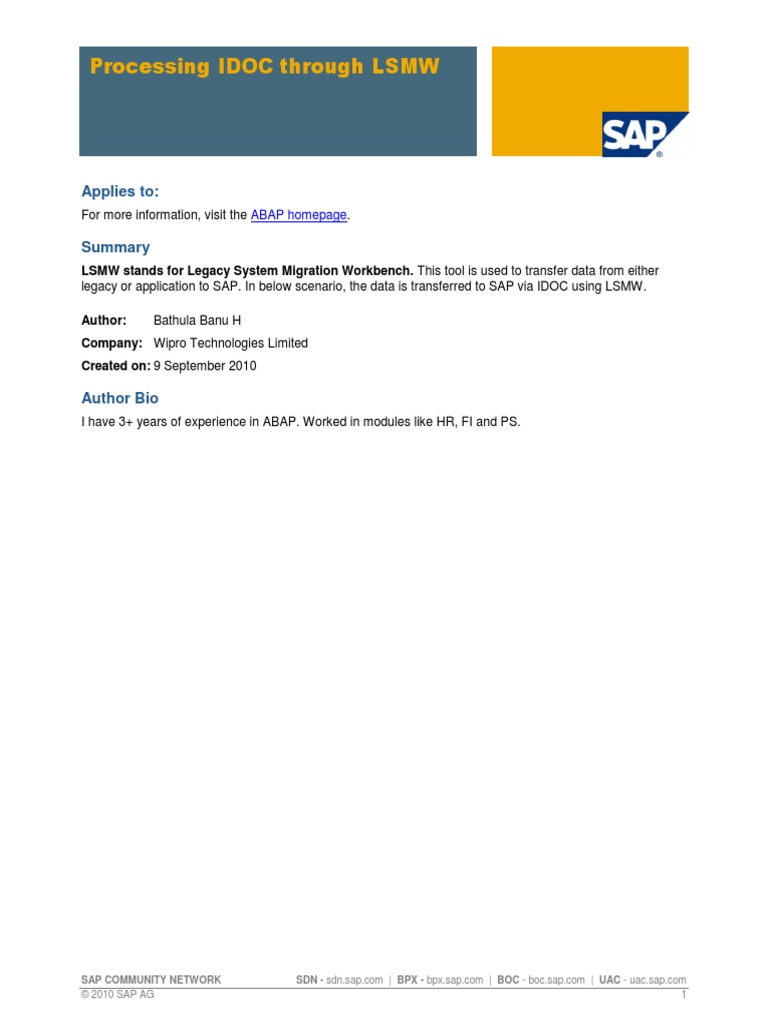 Processing IDOC Through LSMW | PDF | Software Engineering | Computer Engineering