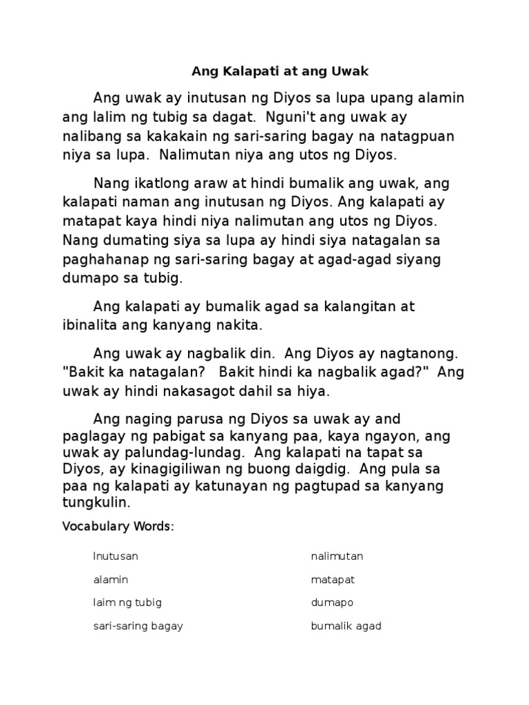 Ang Kalapati at Ang Uwak | PDF