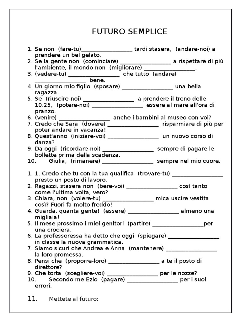 Futuro Semplice | PDF