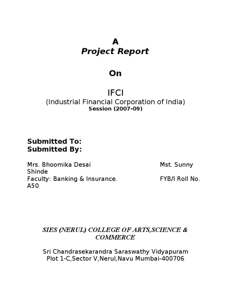 Overview of IFCI: Establishment and Impact | PDF | Virtual Private ...