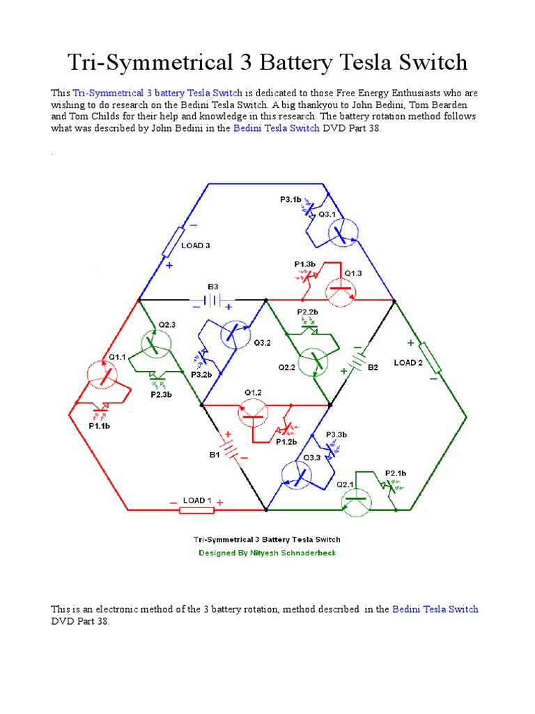 Tri-Symmetrical 3 Battery Tesla Switch | PDF | Teaching Methods ...