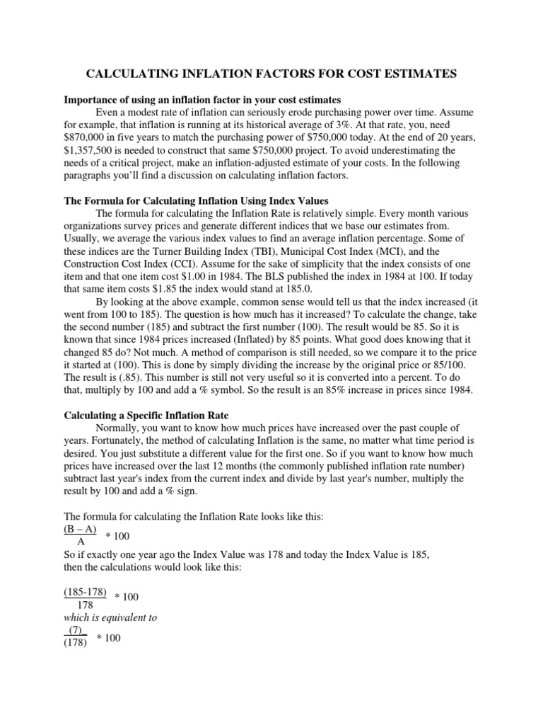 Price Escalation and Inflation | Index (Economics) | Inflation