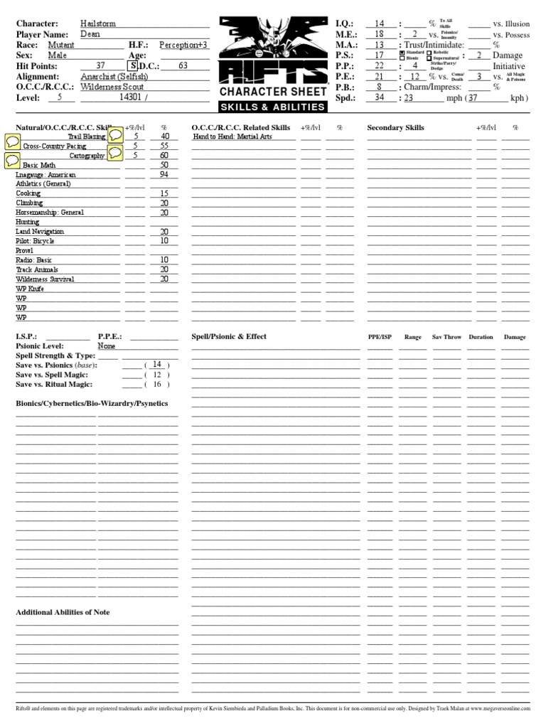 Character Sheet: +%/LVL % +%/LVL % +%/LVL % | PDF | Leisure
