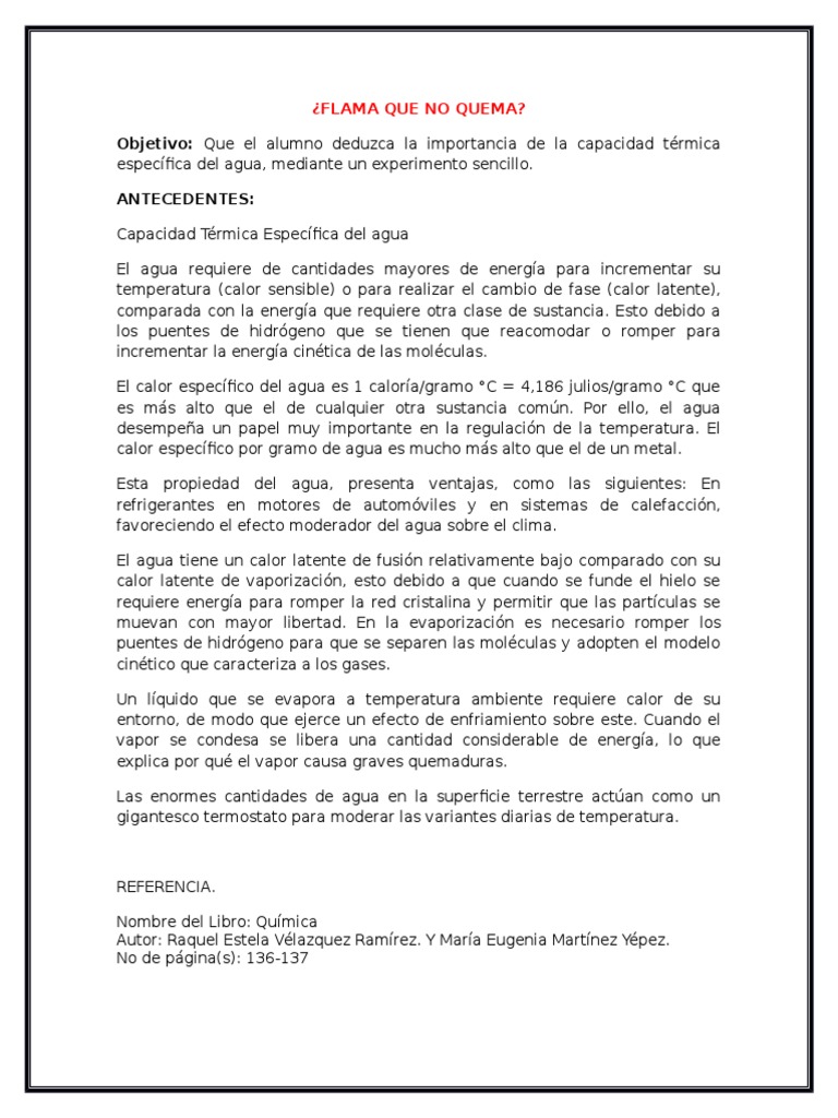 La Flama Que No Quema | PDF | Calor latente | Calor