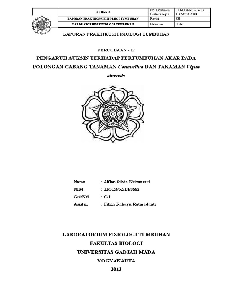 Proposal Pengaruh Auksin Fian 8682 | PDF | Kesehatan Holistik | Sains & Matematika
