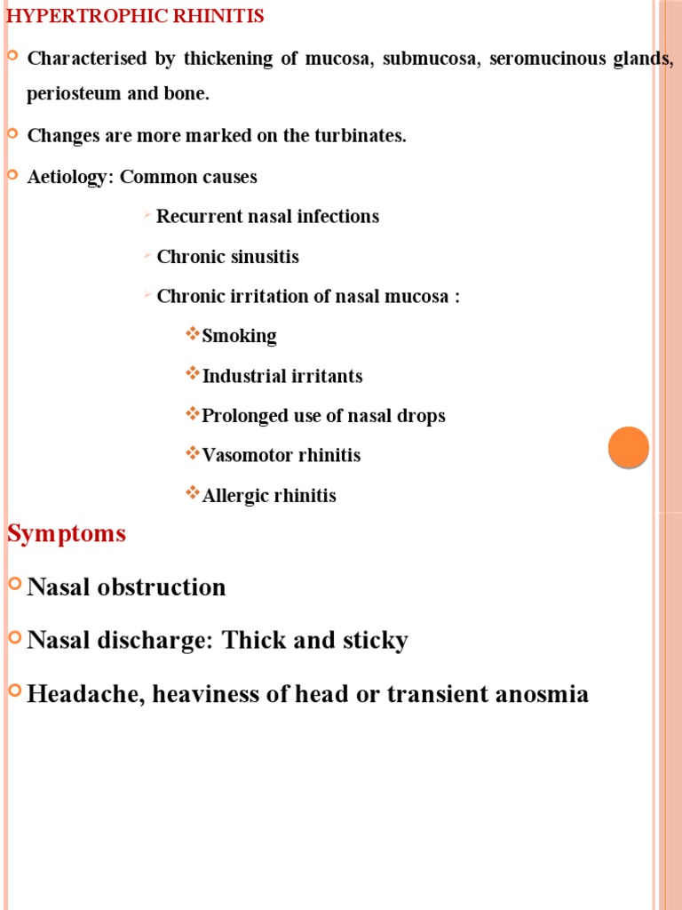 Hypertrophic Rhinitis Overview | PDF