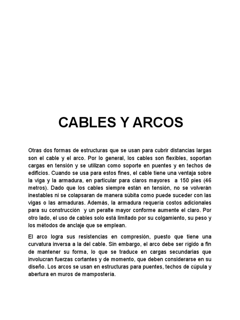 Cables y Arcos | PDF | Puente | Análisis estructural