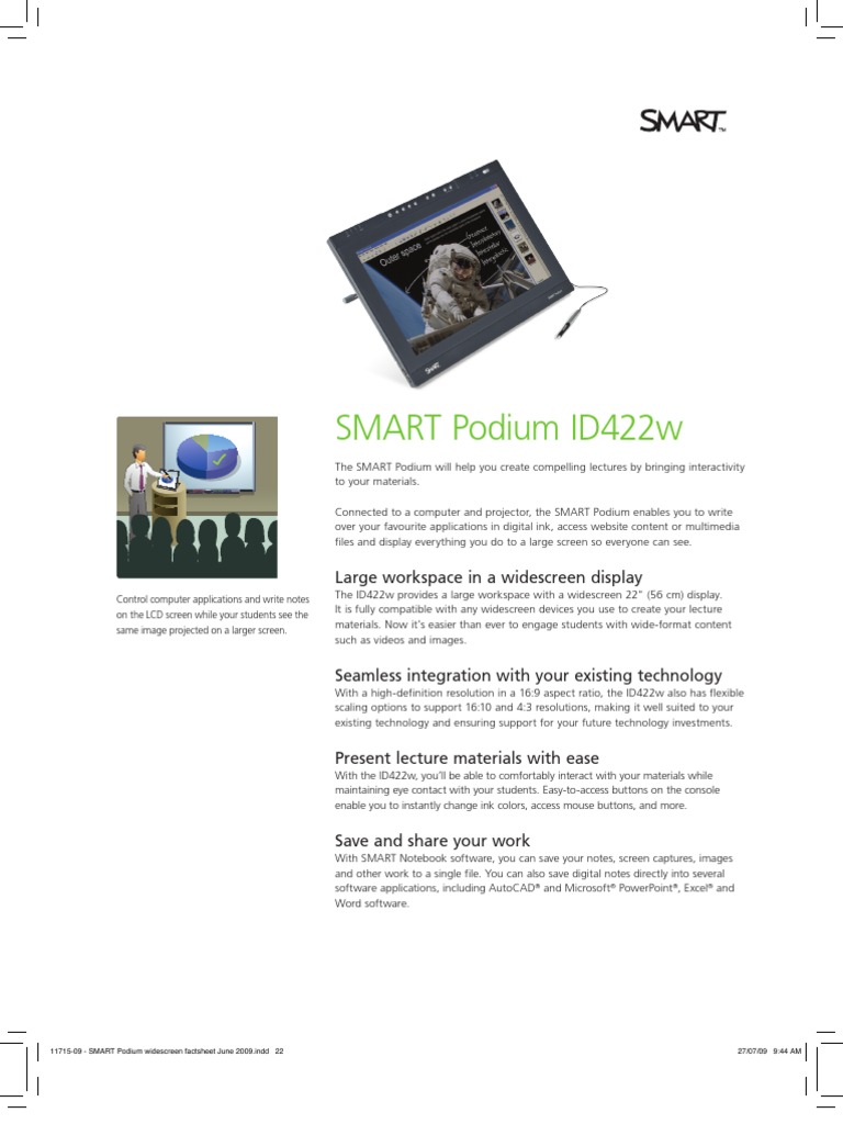 Factsheet SMART Podium Widescreen ENG | PDF