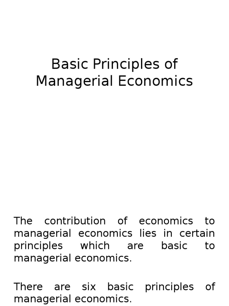 Basic Principles of Managerial Economics | Present Value | Discounting