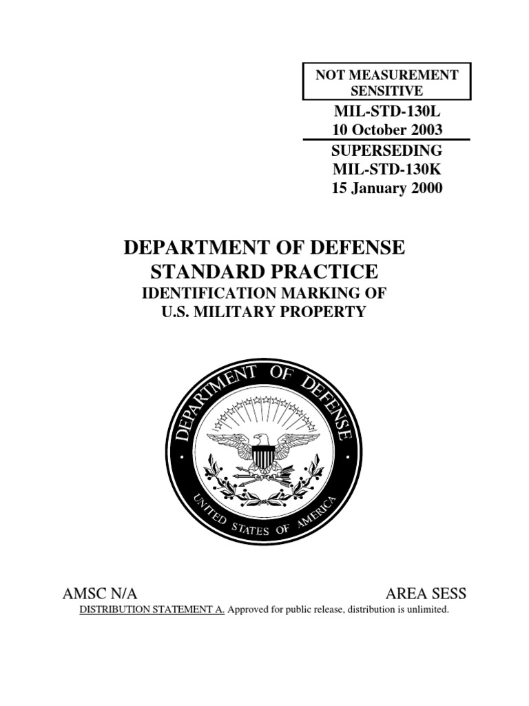 MIL-STD-130L (Identification Marking of Government Property) | PDF