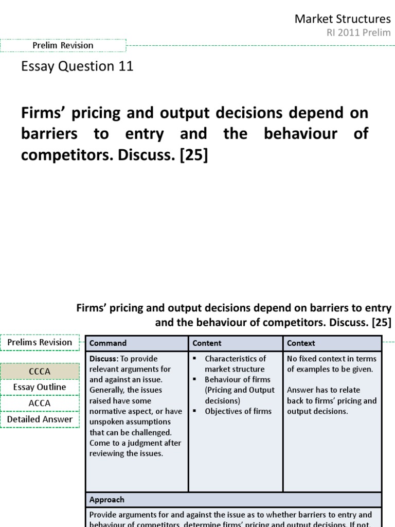 QN 11 Market Structure (BTE and Competiton) | PDF | Oligopoly | Profit ...