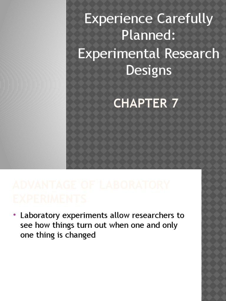Experience Carefully Planned: Experimental Research Designs | Download Free PDF | Experiment ...