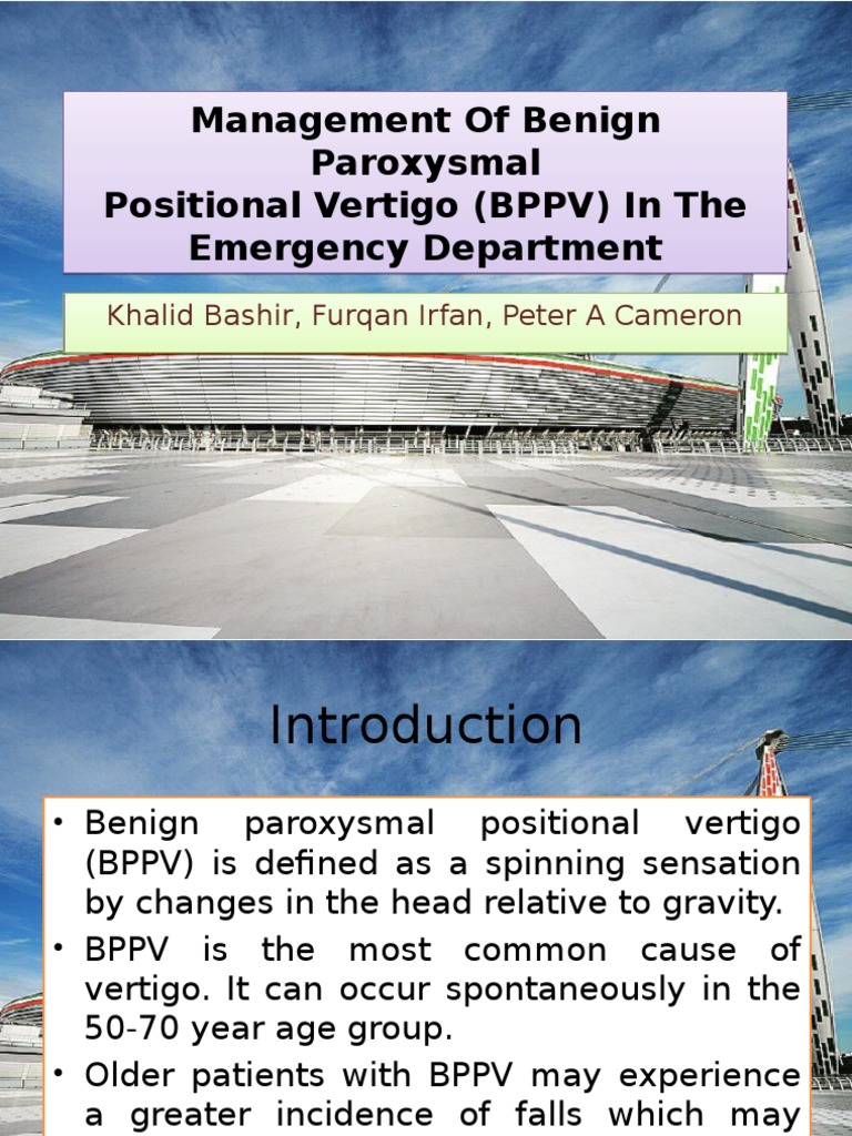Management of Benign Paroxysmal | PDF | Vertigo | Medical Specialties