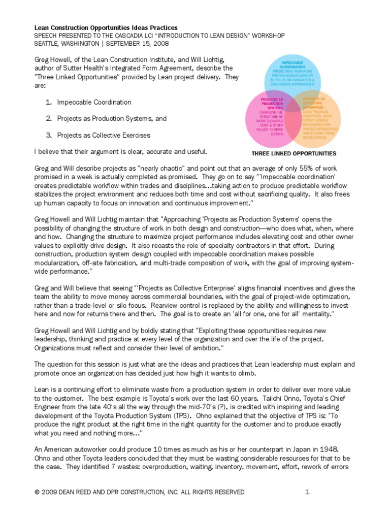 Lean Construction | PDF