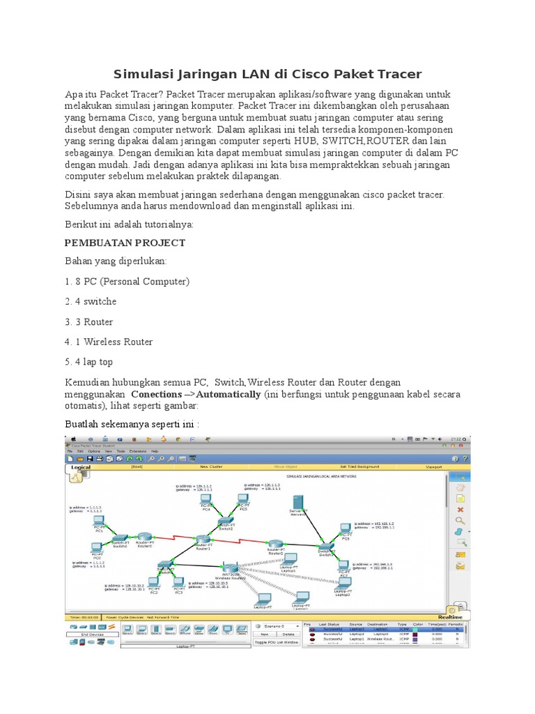 Simulasi Jaringan LAN Di Cisco Paket Tracer | PDF | Teknologi & Rekayasa