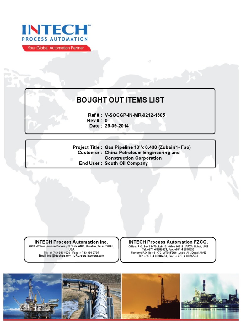 Bought Out Items List | PDF