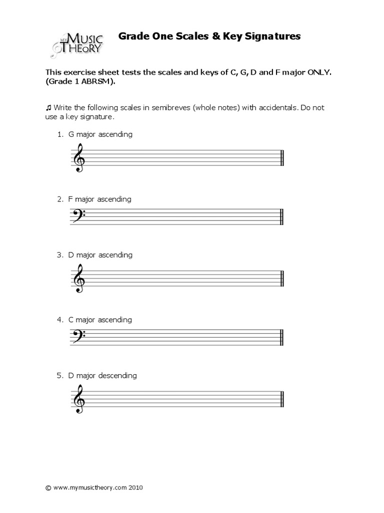 Grade 1 Scales Keysigs | PDF | Musical Scales | Musicology