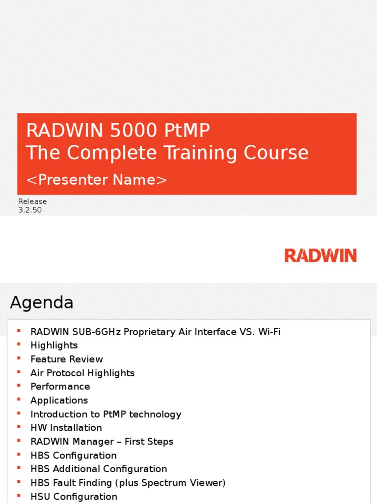 RADWIN 5000 PTMP Training Course | PDF | Wi Fi | Voice Over Ip