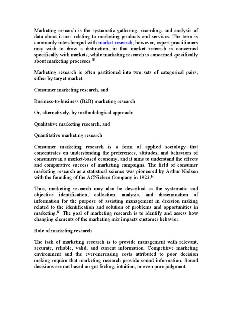Marketing Research Is The Systematic Gathering | PDF | Marketing ...