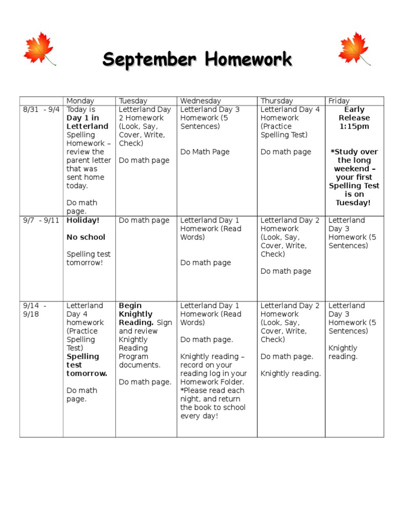 September Homework 2015 2 | PDF