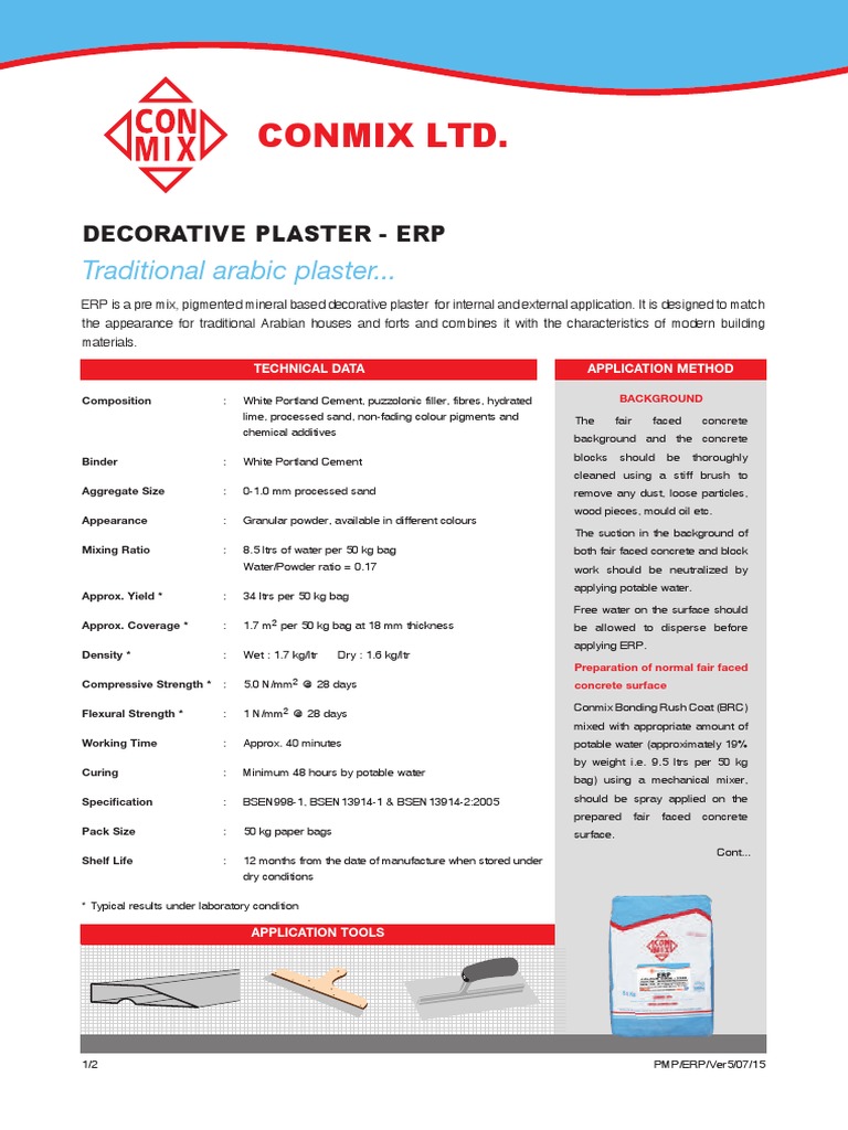 ERP Plaster CONMIX | PDF | Plaster | Concrete