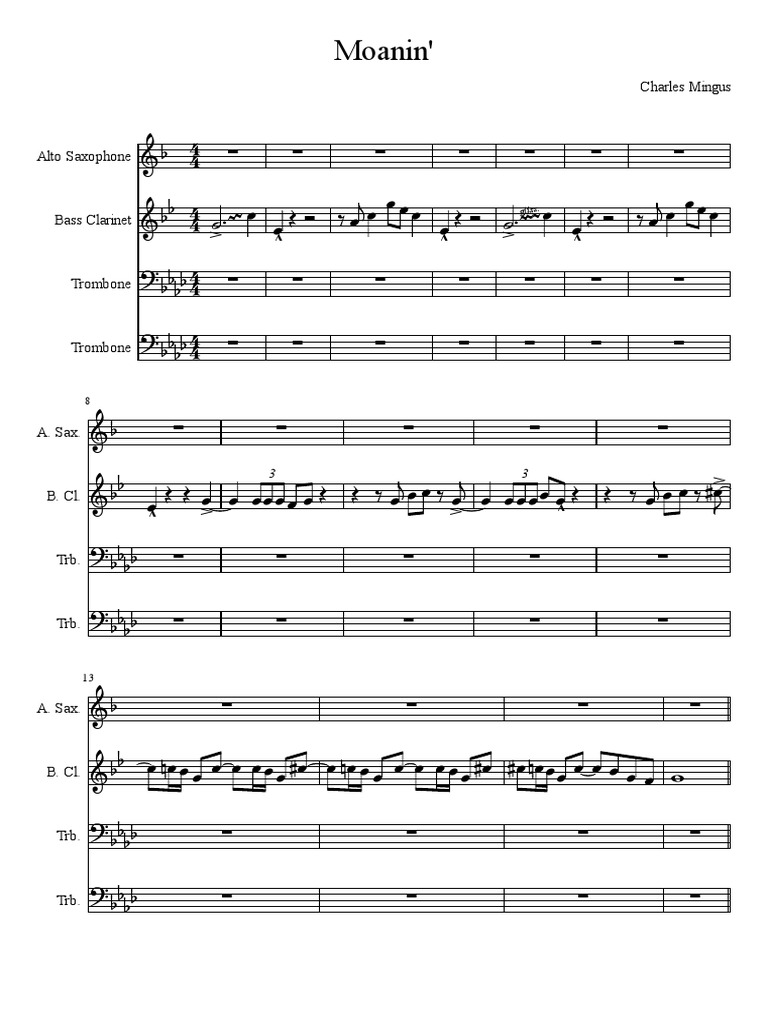 Moanin Mingus Score | PDF