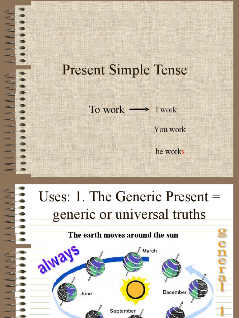 Present Simple Tense: To Work | PDF | Morphology | Syntactic Relationships
