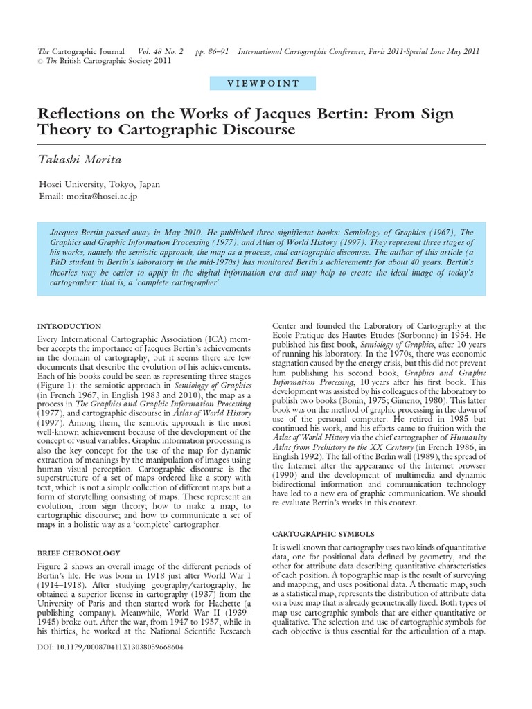 Reflections On The Works of Jacques Bertin | PDF | Cartography | Map