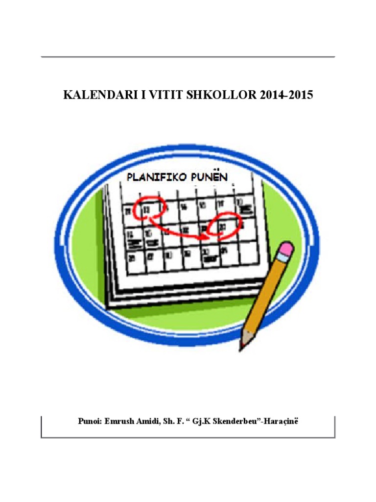 Kalendari Shkollor - 2014-2015 | PDF