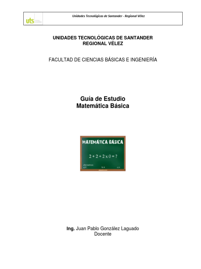 Guia de Estudio Matematica Basica | PDF