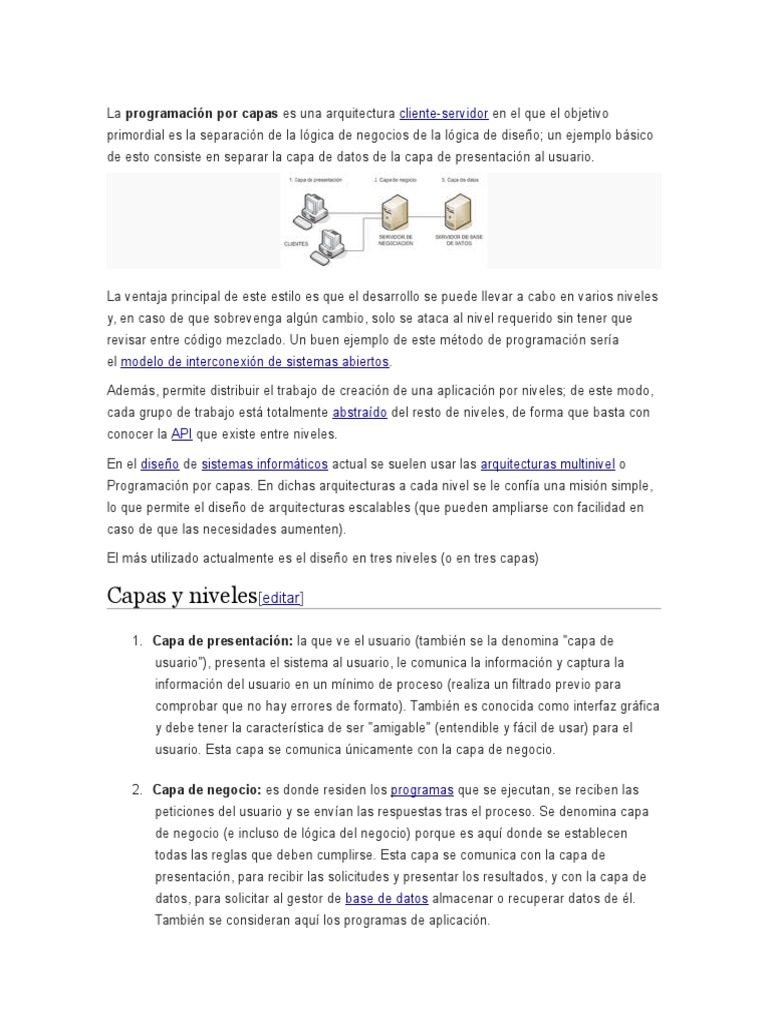 Programación por Capas en Arquitectura IT | PDF | Tecnología digital ...