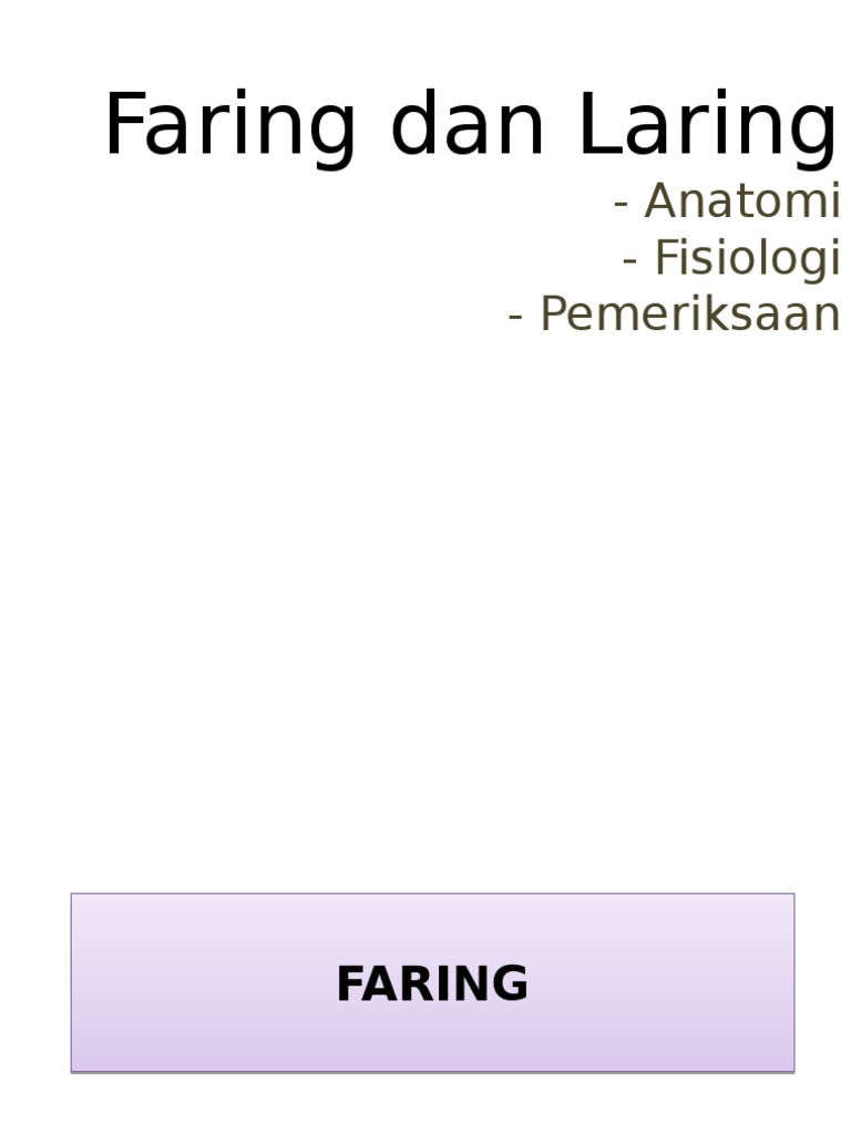 Anatomi Dan Fisiologi (Faring Laring) | PDF