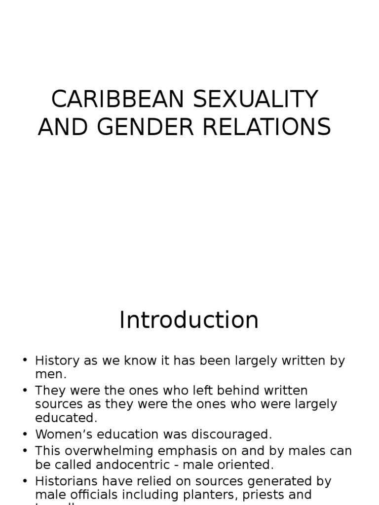 Caribbean Sexuality and Gender Relations Ourvle | PDF | Masculinity ...