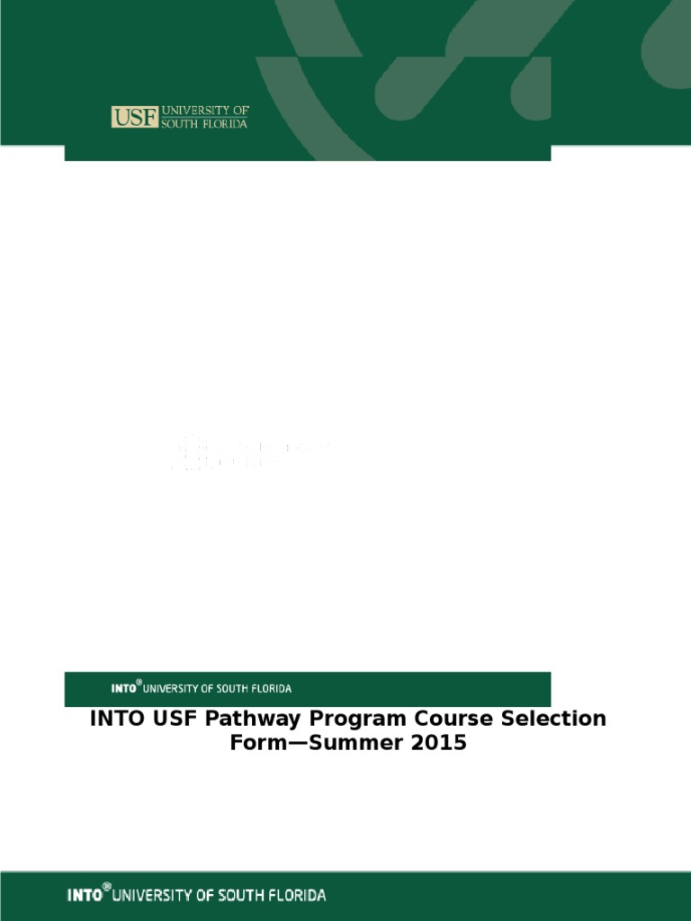 USF Pathway Program Course Form | PDF | Career & Growth | Business