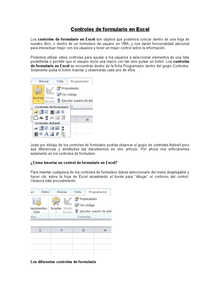 Controles de Formulario en Excel | Microsoft Excel | Point and Click ...