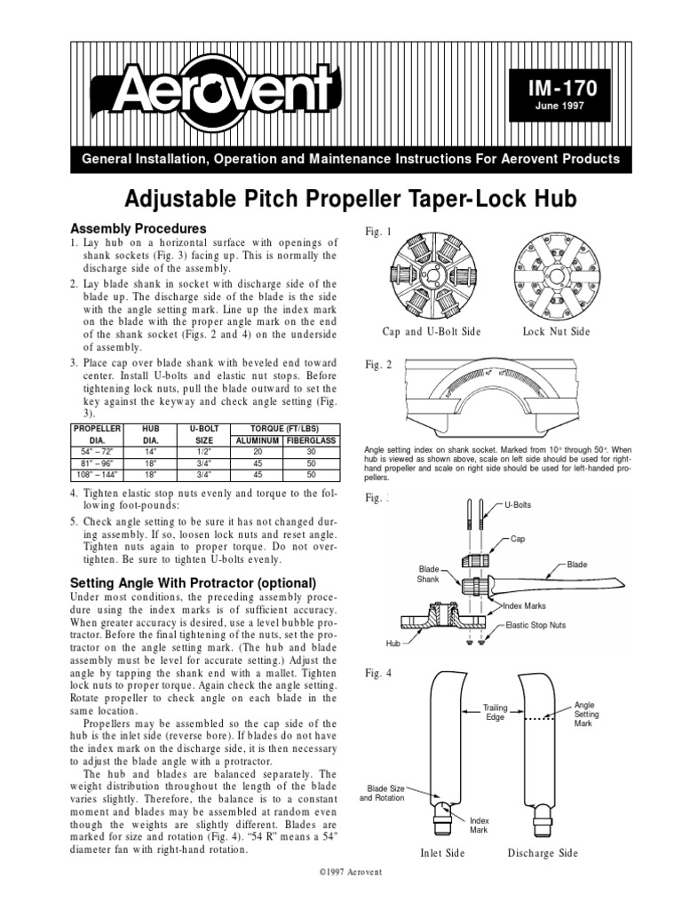 Adjustable Pitch Propeller Taper-Lock Hub | PDF | Propeller | Screw