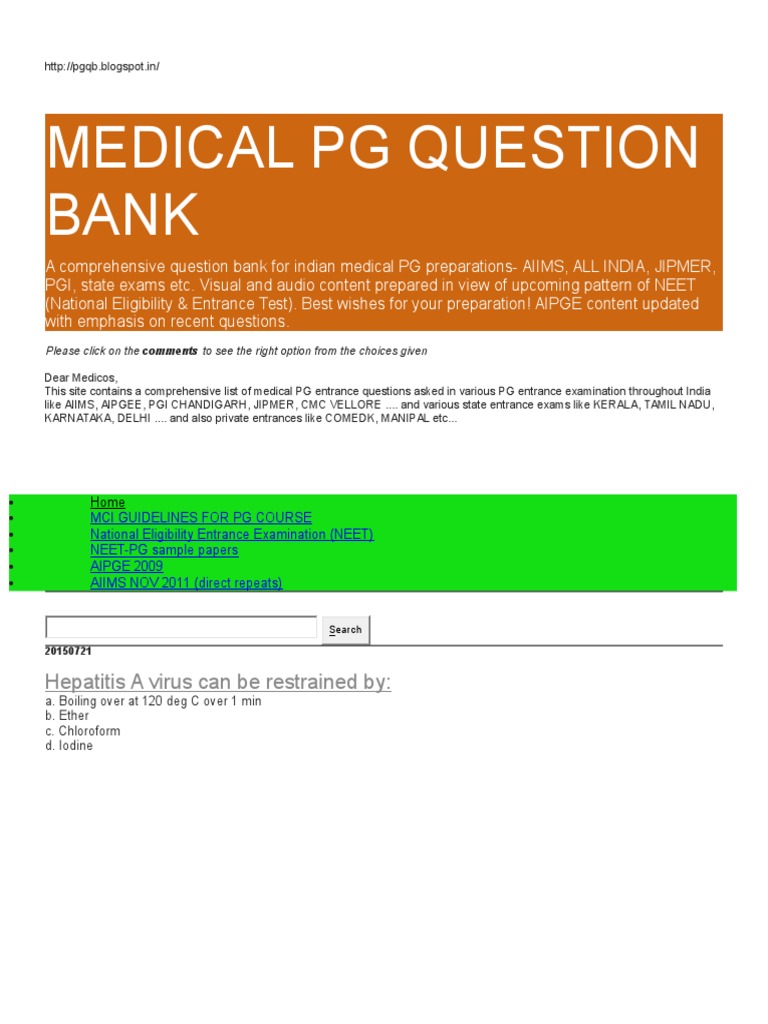 PG Medical Question Bank | PDF | Enzyme | Biomolecules