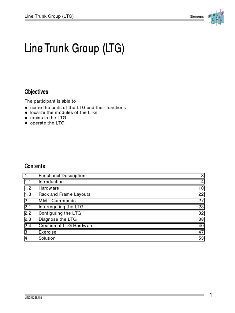 Line Trunk Group (LTG) Line Trunk Group (LTG) Line Trunk Group (LTG ...