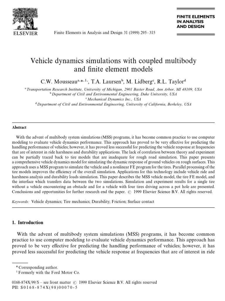 Modelagem Full Car | PDF | Tire | Bending