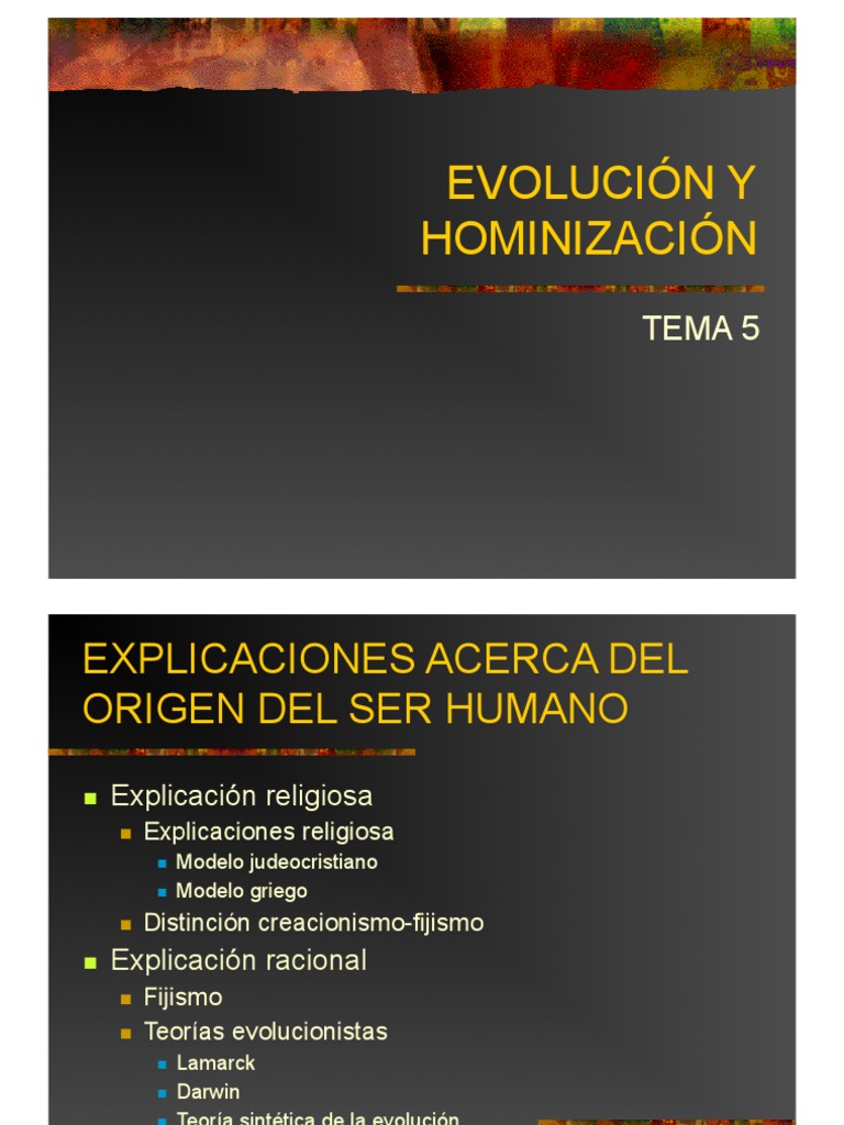 FILOGÉNESIS, ANTROPOGÉNESIS Y SOCIOGÉNESIS Diapositivas | PDF | Homo ...