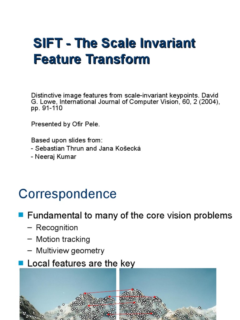 SIFT - The Scale Invariant Feature Transform | PDF | Computer Graphics ...