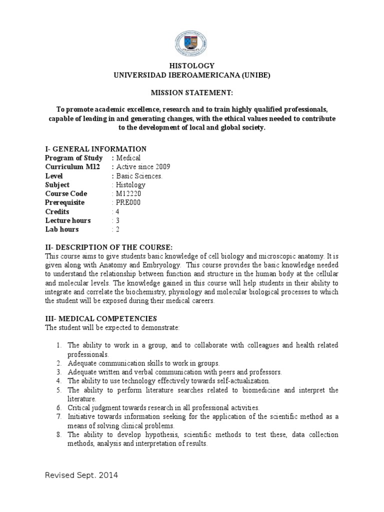 Histology Course Overview at UNIBE | PDF | Thymus | Lung