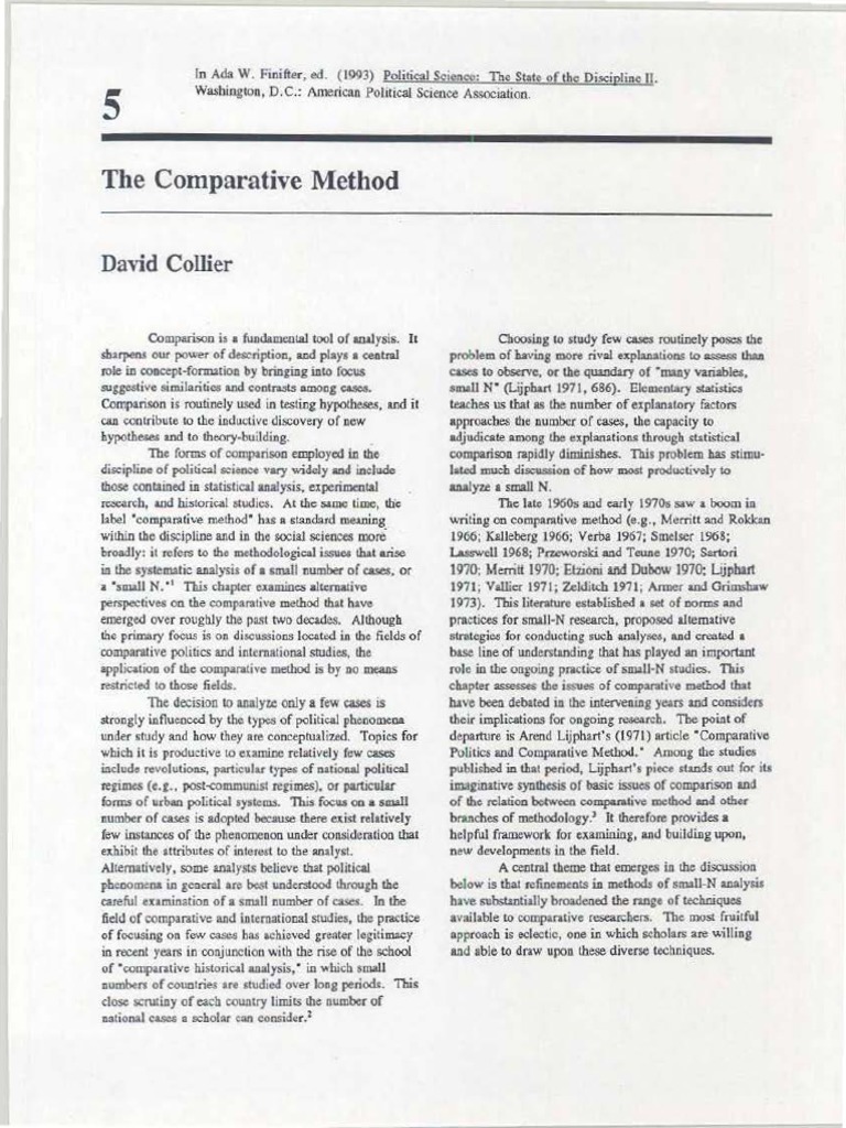 Collier 1993 - The Comparative Method - 23sept PDF | PDF | Quantitative ...