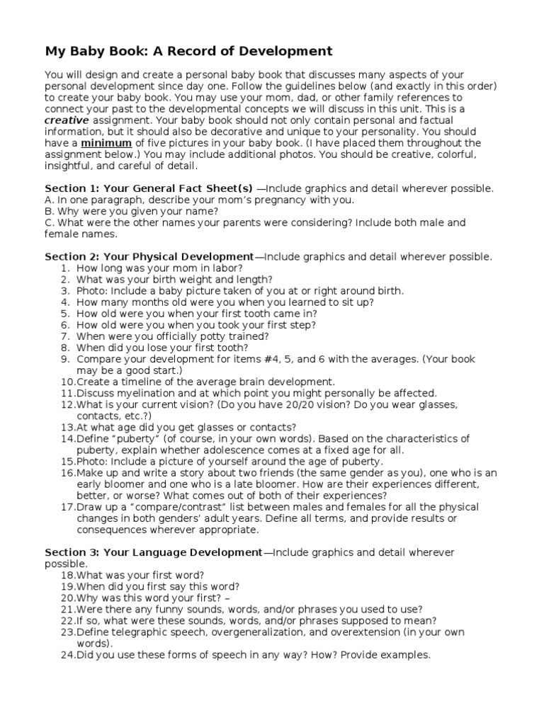 My Baby Book Project | PDF | Attachment Theory | Behavioural Sciences