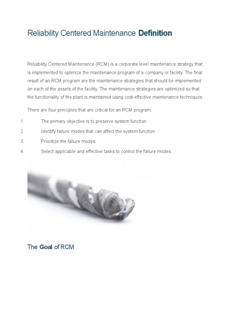 Reliability Centered Maintenance Explaination | PDF | Reliability Engineering | Systems Engineering