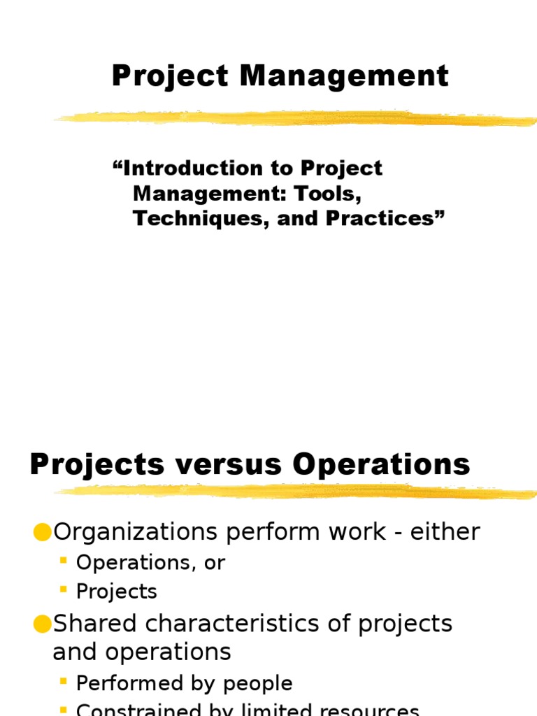 Project Management: "Introduction To Project Management: Tools ...