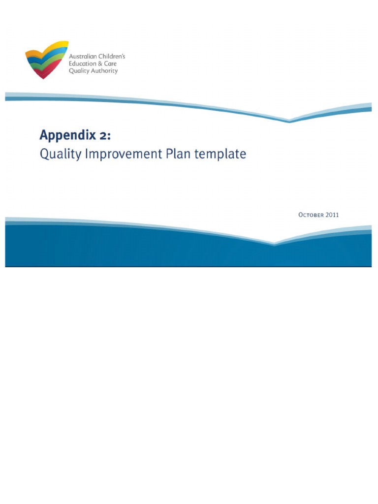 Four - Appendix 2 Quality Improvement Plan Template of Guide To Developing A Quality Improvement ...