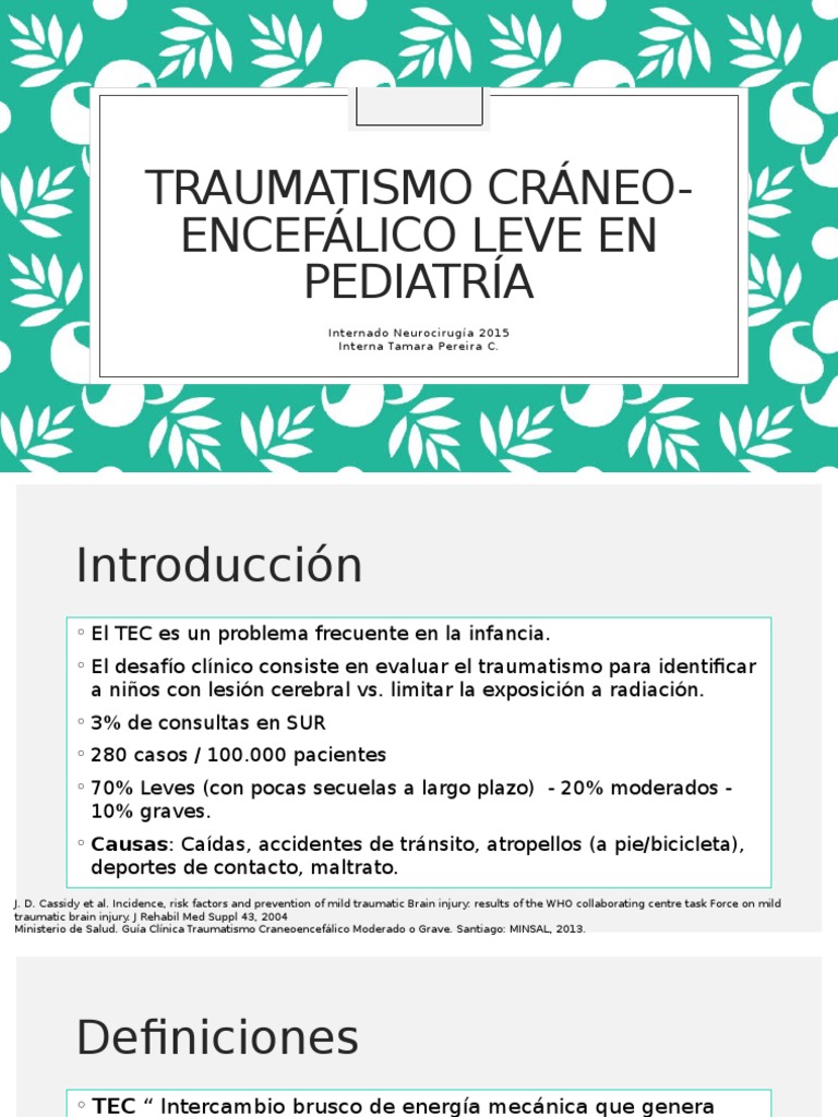 TEC Leve en Pediatría | PDF | Desórdenes neurológicos | Medicina