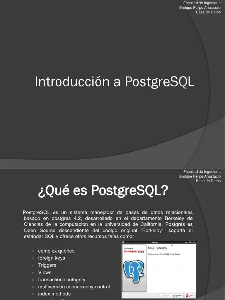 Introducción A PostgreSQL | PDF | SQL | Lenguaje de programación