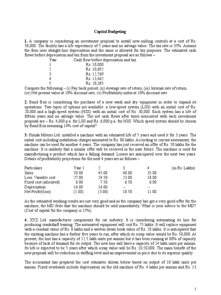Capital Budgeting | PDF | Depreciation | Capital Budgeting